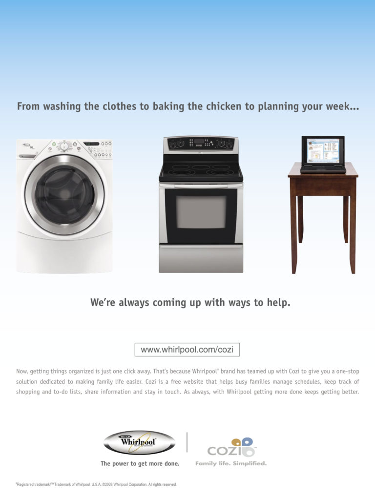 Whirlpool Ad includes Cozi - The Drew Blog
